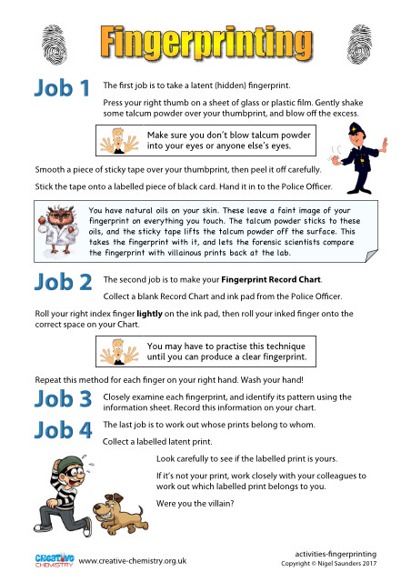 Fingerprint Activity Worksheet Fingerprint Art Steps. Worksheet For